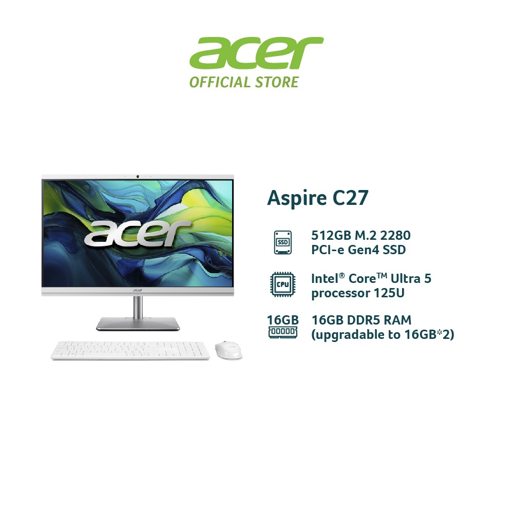 Acer All-In-One - Aspire C 27 Series, Intel® Core™ Ultra 5 processor ...