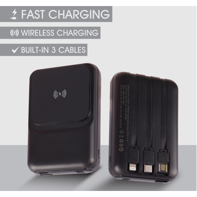 PB 150 Fast Charging Wireless Powerbank With Built-In 3 Cables | Shopee ...