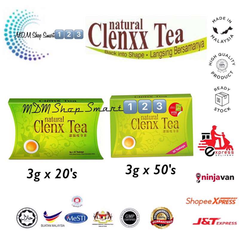 ( Exp : 03 - 2025 ) Detoxlim Natural Clenx Tea Duo Pack (3g x 20's) + (3g x 50's) | Shopee Malaysia