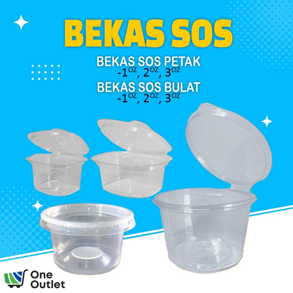Plastic Sauce Container Bekas Plastik Sos (1oz, 2oz, 3oz) 50PCS ...