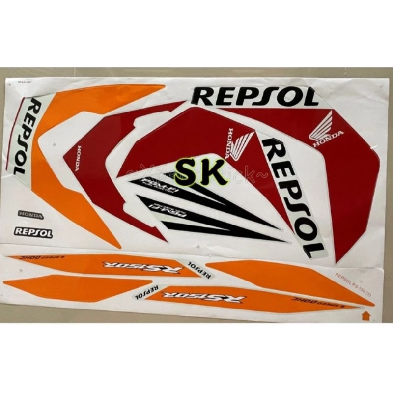 HONDA RS150 RS 150 REPSOL (3) STRIPE BODY STICKER (READY STOCK ...