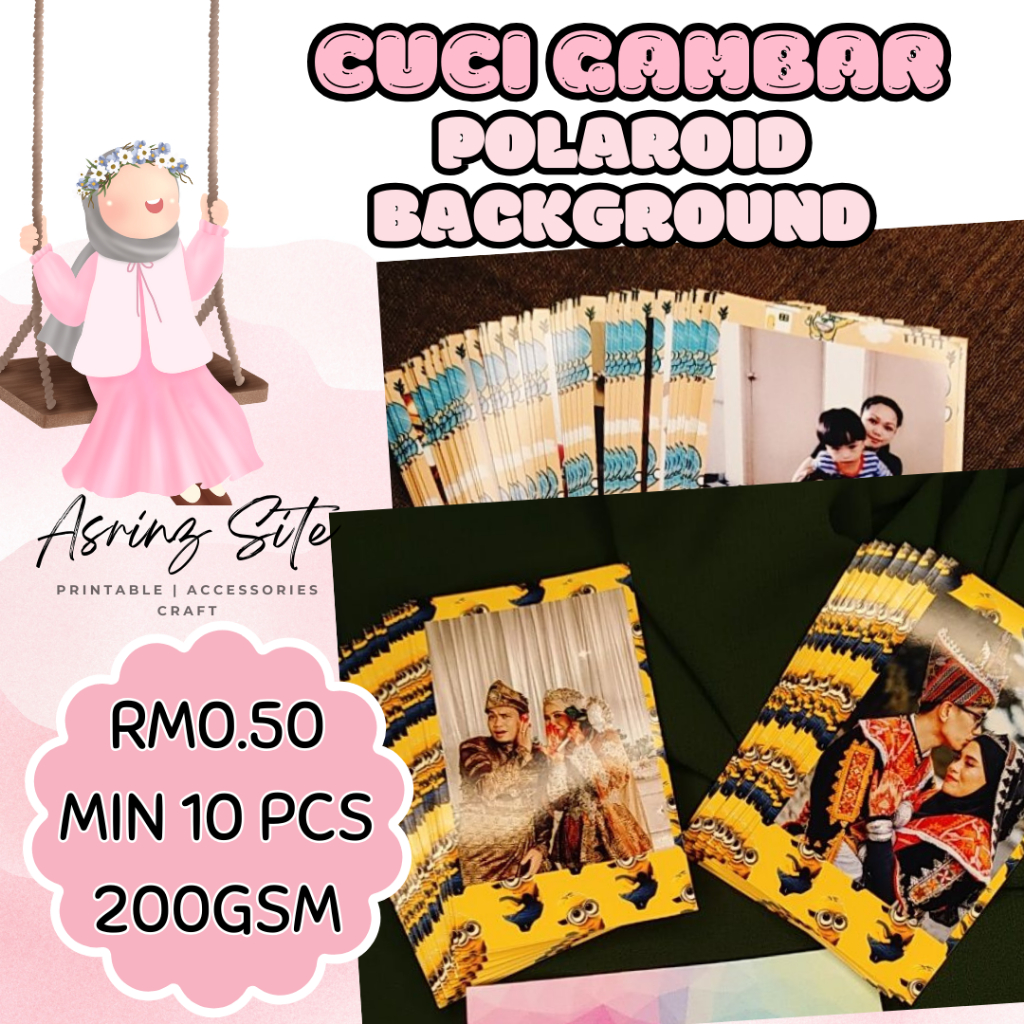 cuci gambar murah saiz polaroid background pattern 2024 2025 | Shopee ...