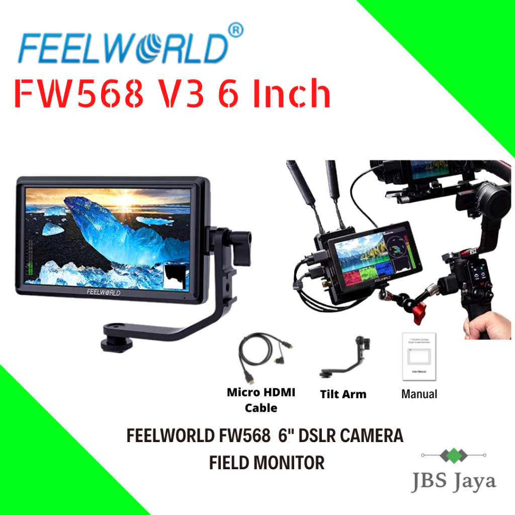 FEELWORLD FW568 V3 6 Inch 4K DSLR Camera Field Monitor IPS Full HD ...