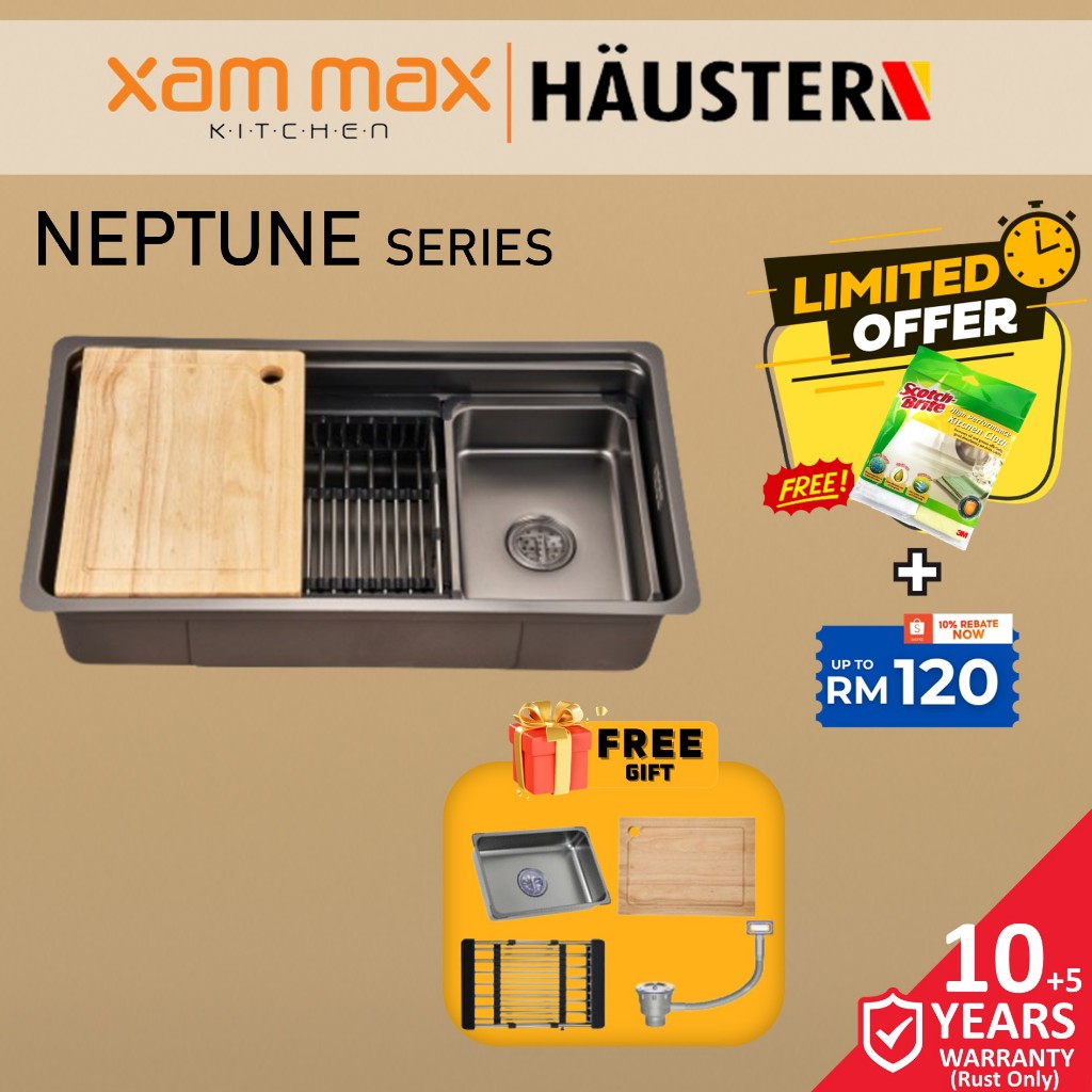 HAUSTERN NEPTUNE SERIES SUS 304 Stainlees Steel Undermount Kitchen ...