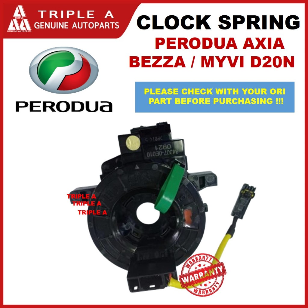 PERODUA BEZZA NEW MYVI AXIA TOYOTA AVANZA F653 F654 Clock Spring spiral ...