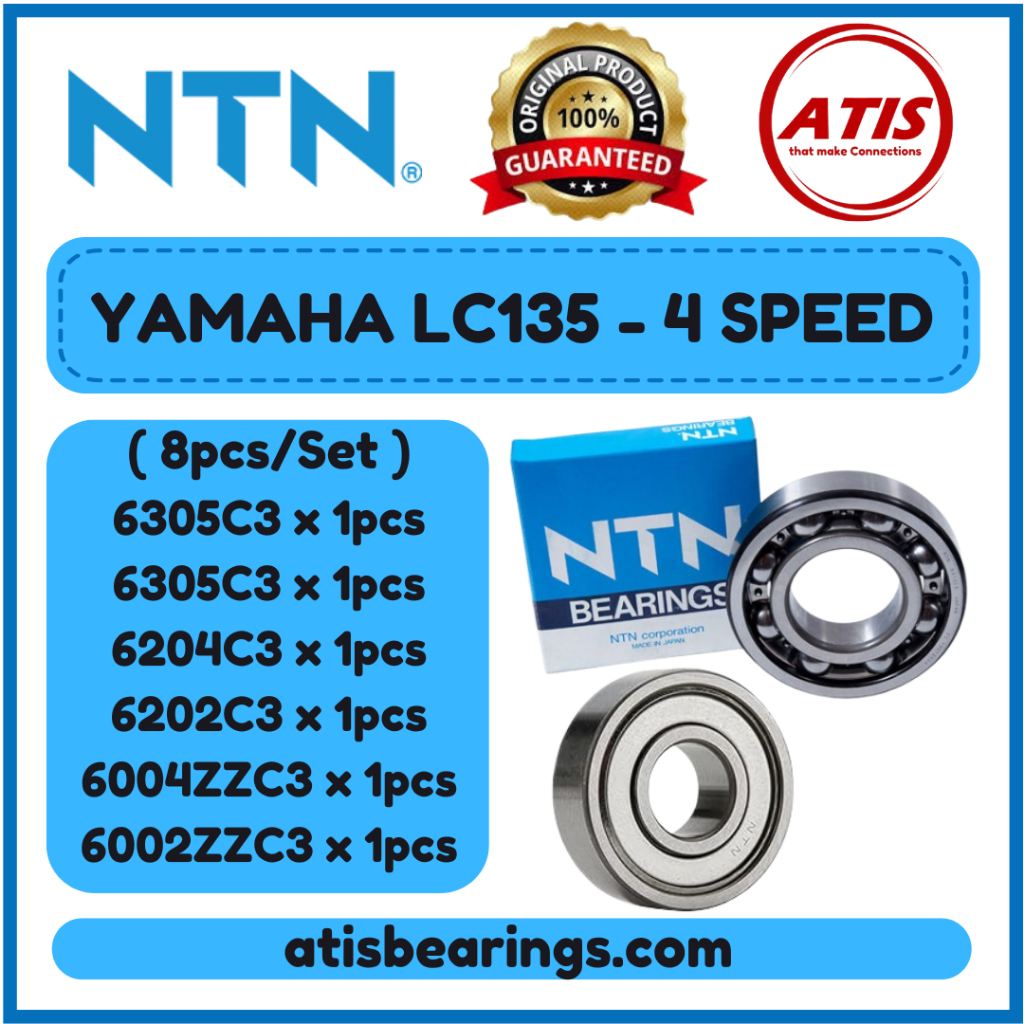NTN YAMAHA LC135 4 - SPEED ( 6pcs/Set-C3 ) 100% ORIGINAL Motorcycle ...