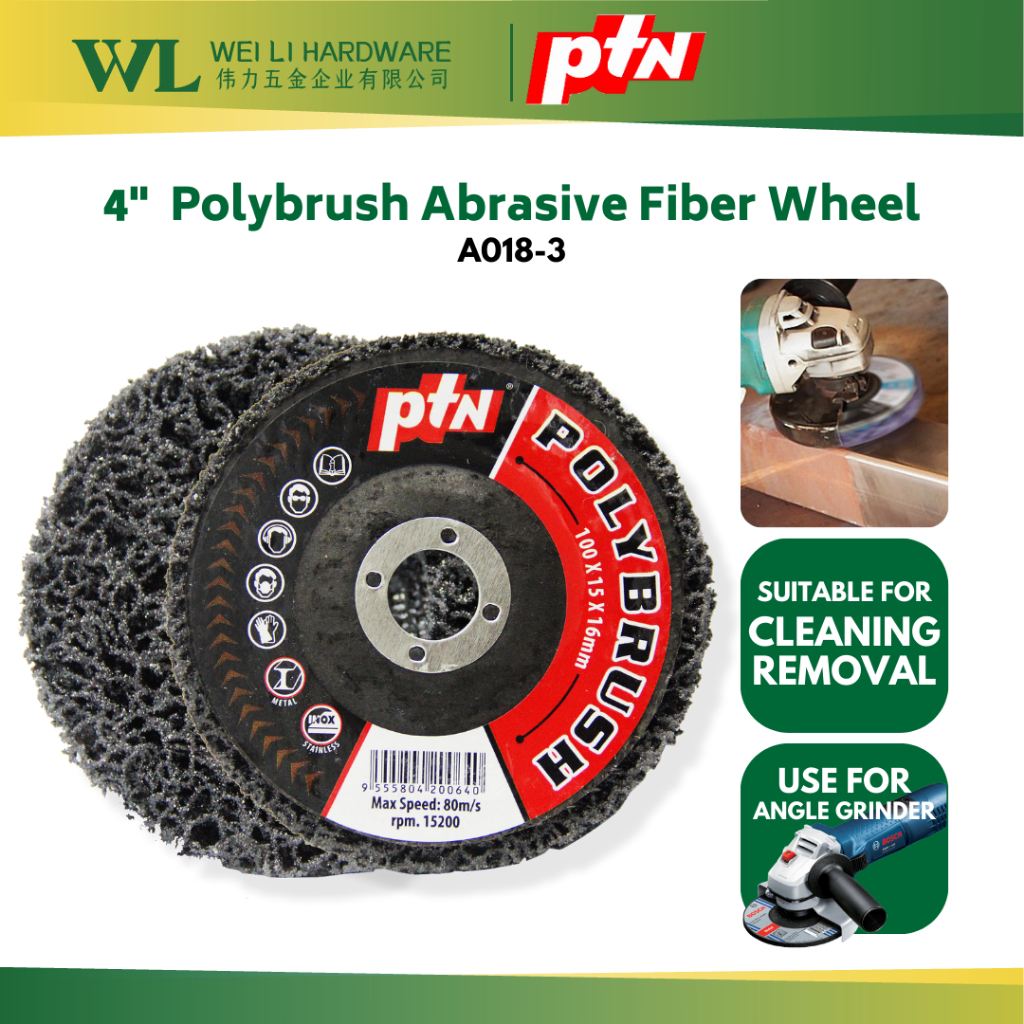 PTN 4" 100x15x16mm Poly Brush Abrasive Brush Fiber Wheel for Angle ...