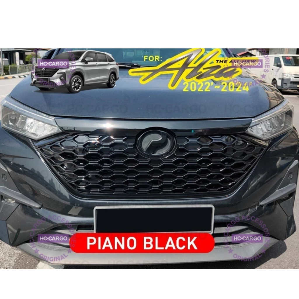 PERODUA ALZA 2022-2024 FRONT GRILL COVER FRONT UPPER GRILL COVER GLOSSY ...