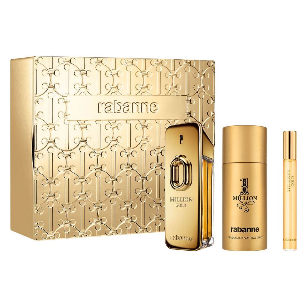 ORIGINAL Paco Rabanne Million Gold For Men 100ml EDP Intense Gift Set ...