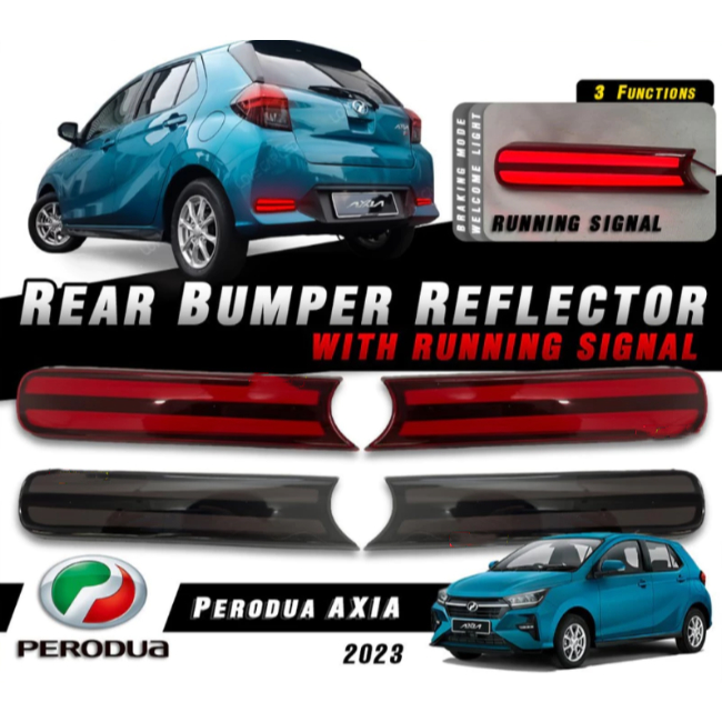 Perodua Axia Baru 2022 2023 2024 Facelift LED Rear Bumper Reflector LED ...