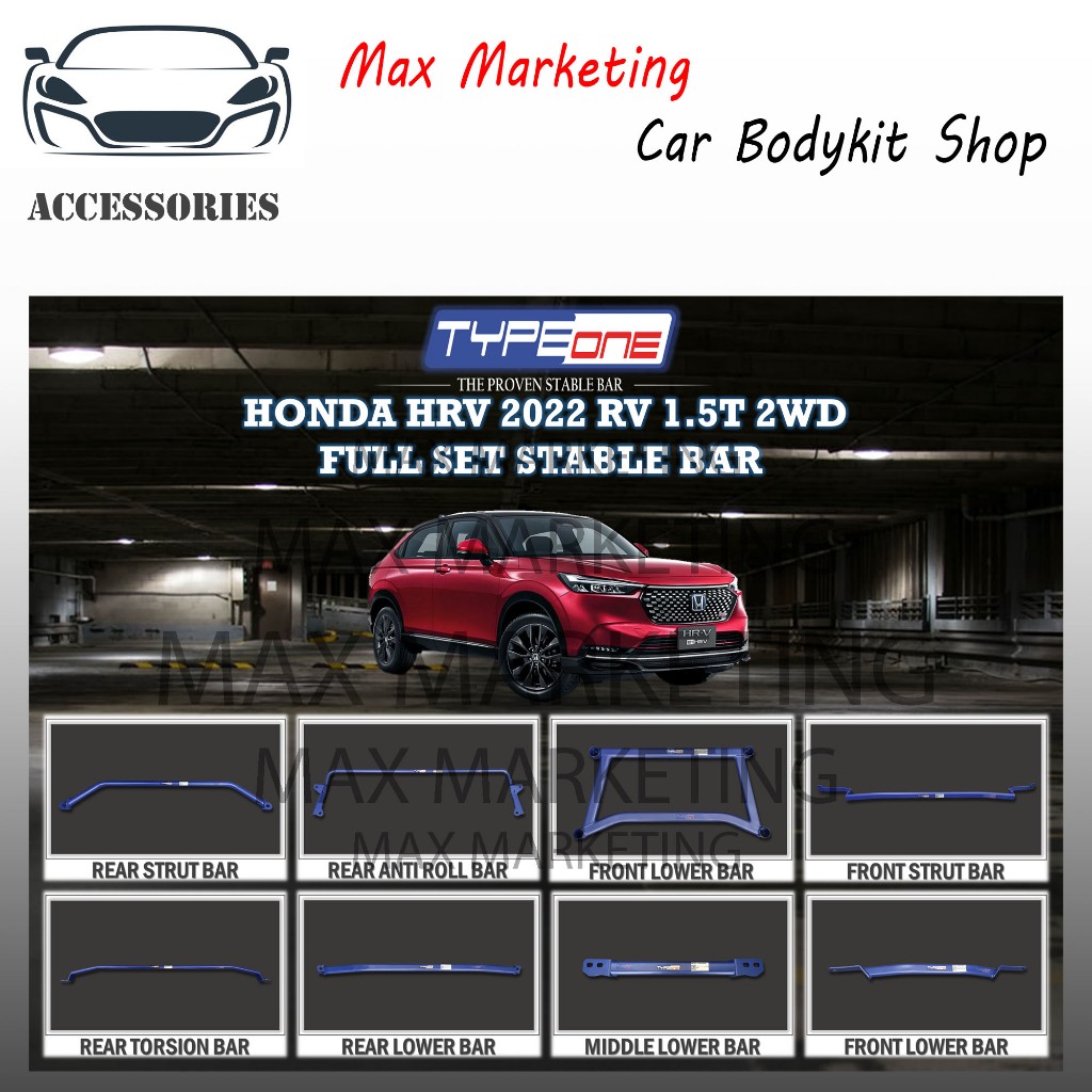 TYPE ONE 100% ORIGINAL HONDA HRV 2022 RV 22Y 1.5 2WD FULL SET STABLE BAR COLOUR BLUE | Shopee ...