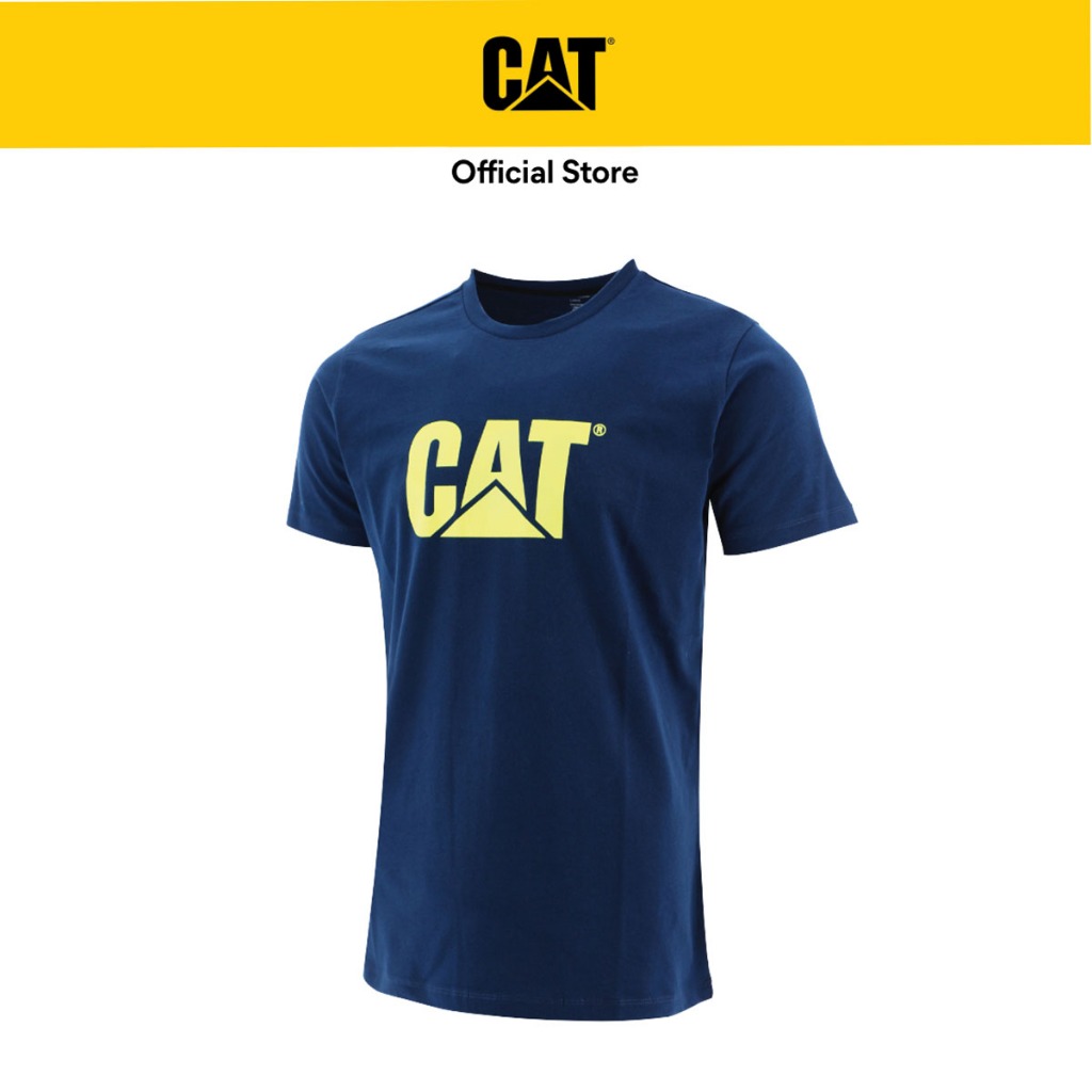 Caterpillar Men's Original Fit CAT LOGO Tee - Detroit Blue-Hi Vis ...