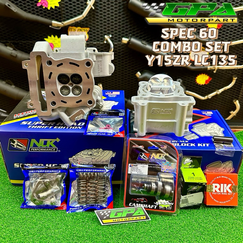 NLK PERFORMANCE TOP COMBO SET CNC SPEC60 SUPERHEAD 19/22MM BLOCK 60+2MM Y15ZR LC135 | Shopee ...