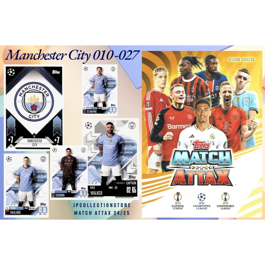 [Manchester City Team (046-063)] 2024/25 Match Attax Football Cards ...