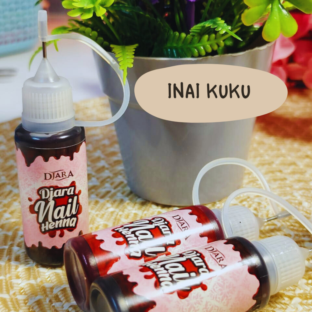 Inai Kuku Merah/Maroon 15ml Nail Henna Red Maroon Wudhuk Friendly Enai ...