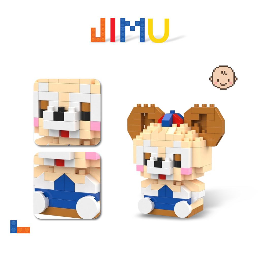 JIMU Plain Baby Block Series Q5004 Duffie Bear Cute Cartoon Nano Block ...