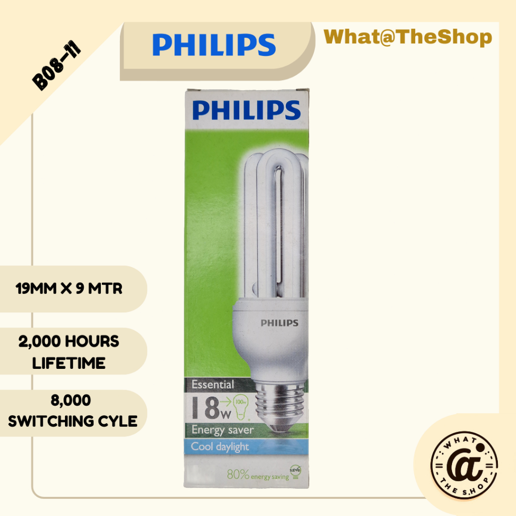 PHILIPS ESSENTIAL E27 18W - PLCE ENERGY SAVING FLUORESCENT BULB - 6500K ...