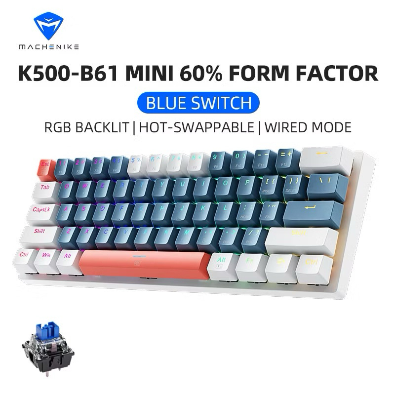 Machenike K500 B61 Mechanical Keyboard 61 Keys Wired Keyboard Hot ...