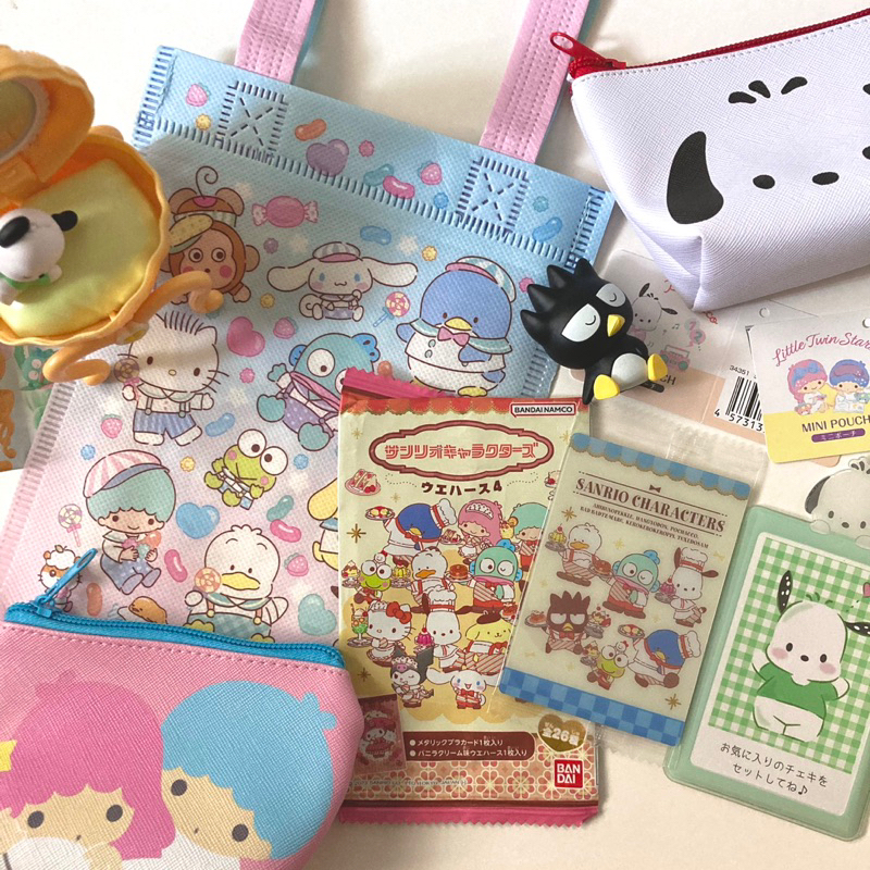 SET of Sanrio Merch (Pochacco Figure, Photocard Holder & Daiso Pouch ...