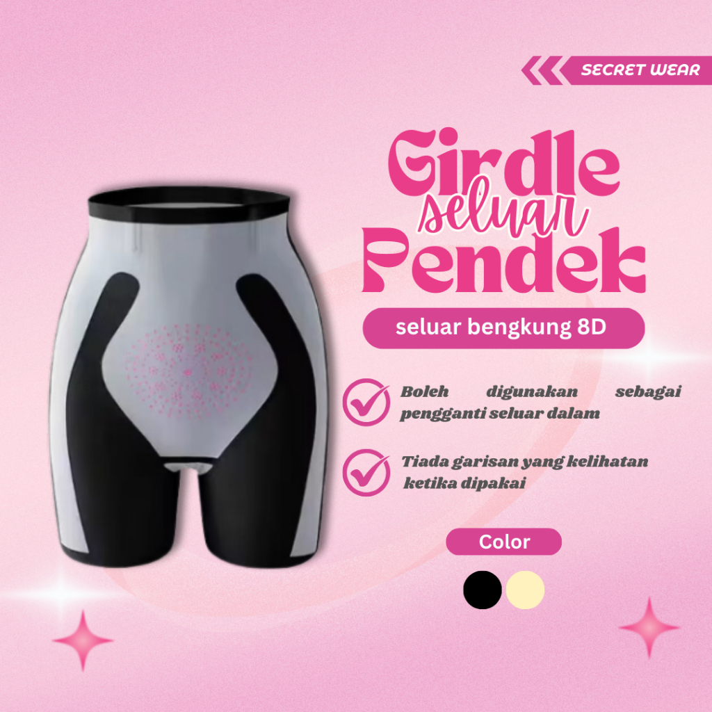 2 in 1 M-4XL PLUS size Girdle Pants Extra Tulang Elak Terlipat | Shopee ...