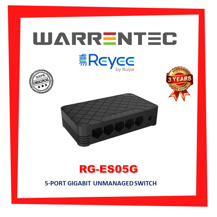 REYEE RG-ES05G 5-PORT GIGABIT UNMANAGED SWITCH | Shopee Malaysia