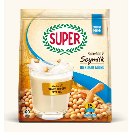 SUPER NUTREMILL Soymilk No sugar Added 35g x 15 sachets ( Free Premium Packing ) | Shopee Malaysia