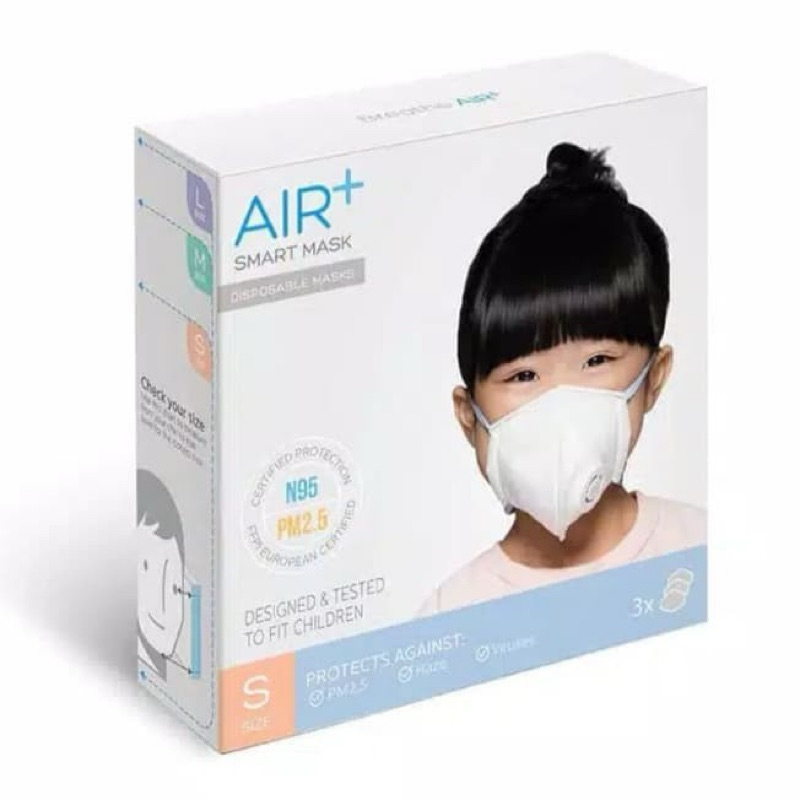 Air+ Smart Mask N95 PM2.5 Kid Disposable Mask Individual Pack 1s (单独包装 ...