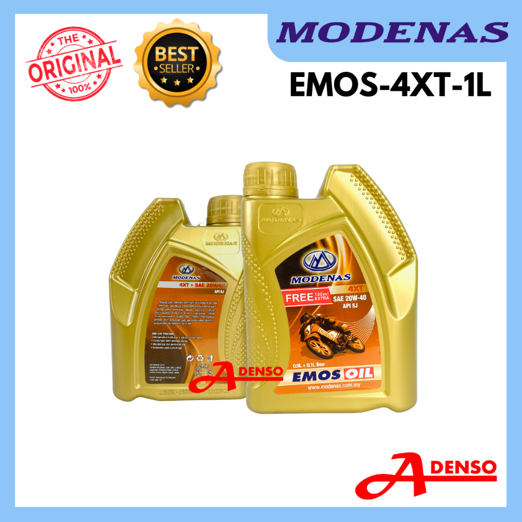 EMOS ENGINE OIL 4XT SAE 20W-40 (1LITER) MINYAK ENGINE API SJ | Shopee ...