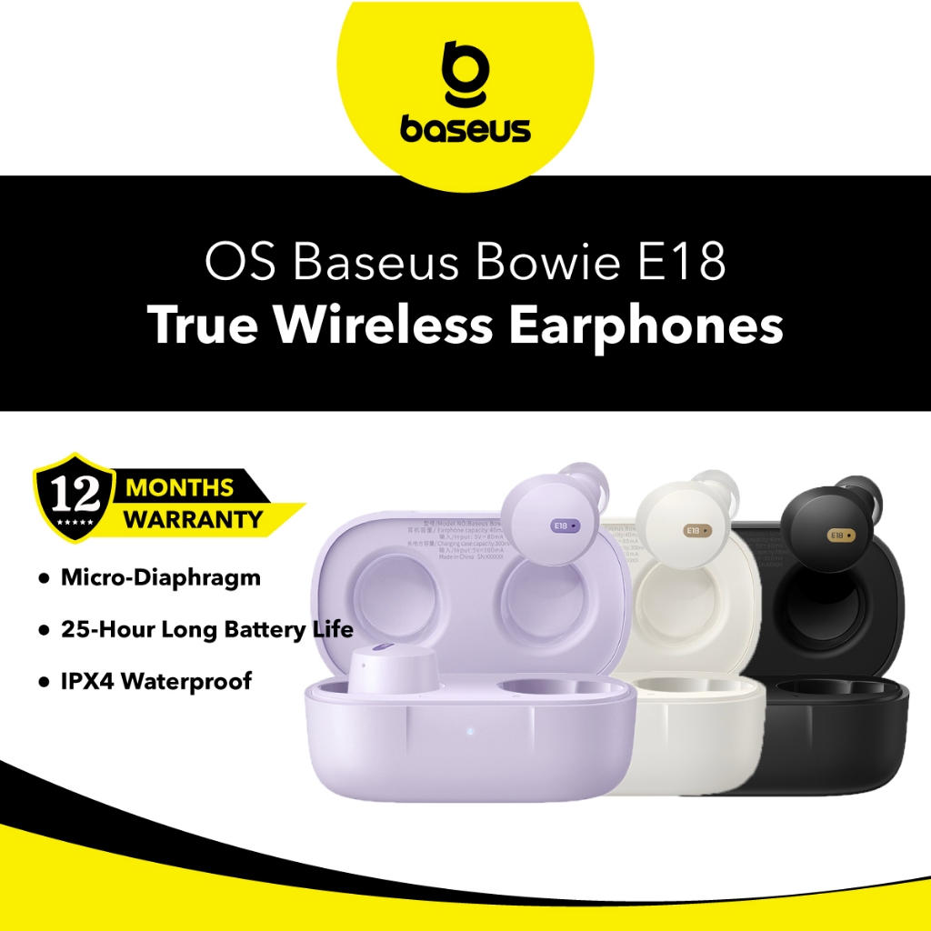 Baseus Bowie E18 TWS ENC IPX4 True Wireless Earbuds Headset Bluetooth 5 ...