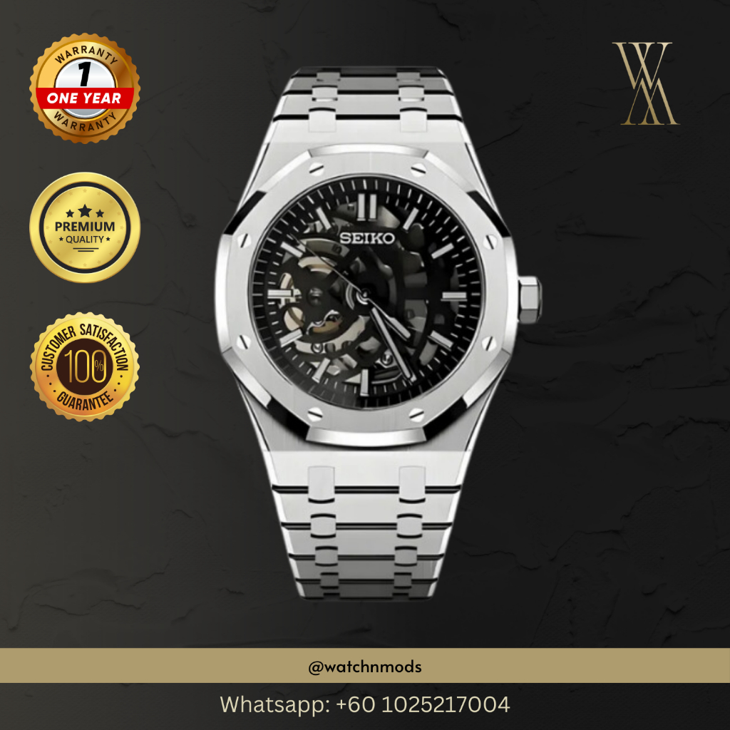 Seiko Mods NH70 Automatic Movement - Royal Oak Skeleton Silver | Shopee ...