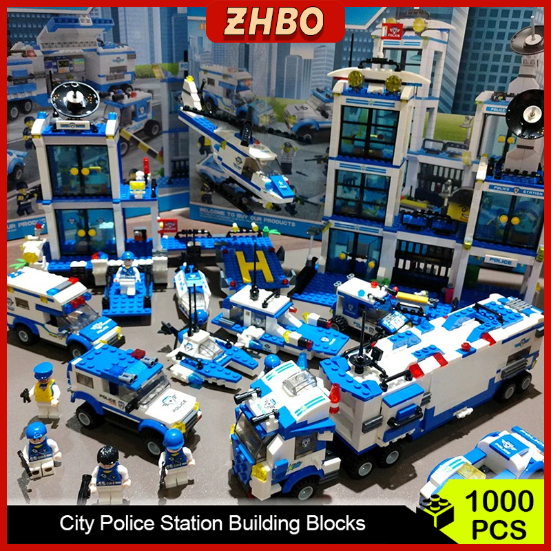 现货 积木 City Police Building Blocks Police Station Assembled Toys for ...