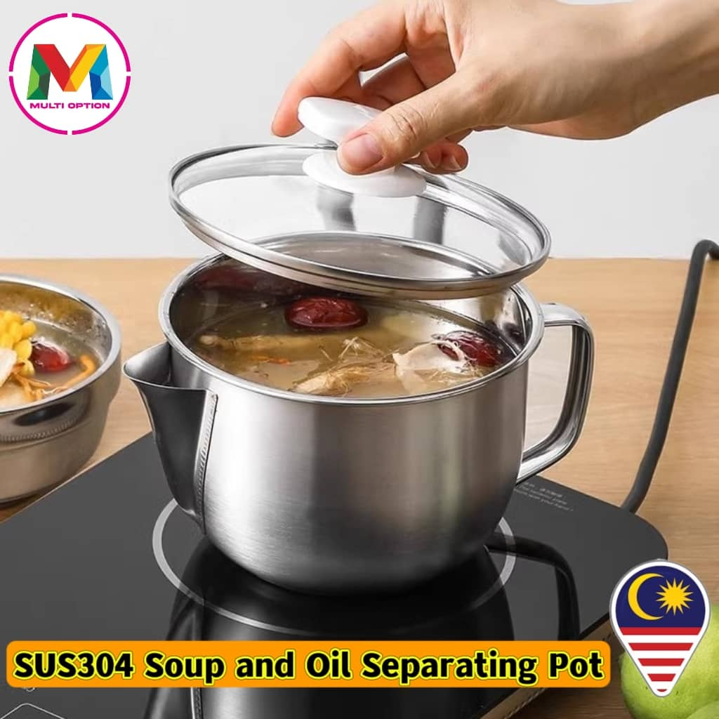 1000ML PERIUK PENAPIS SUP MINYAK SUS304 STAINLESS STEEL SOUP OIL ...