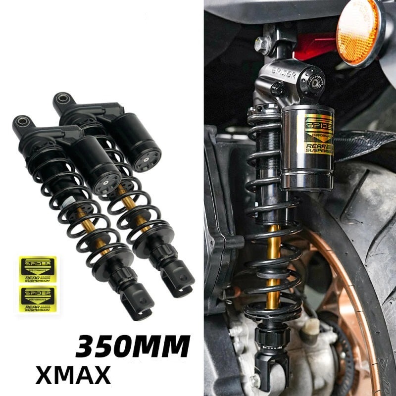 CNC Absorber Set Xmax V1 V2 V3 Yamaha Forged Premium Black Gold 350MM ...