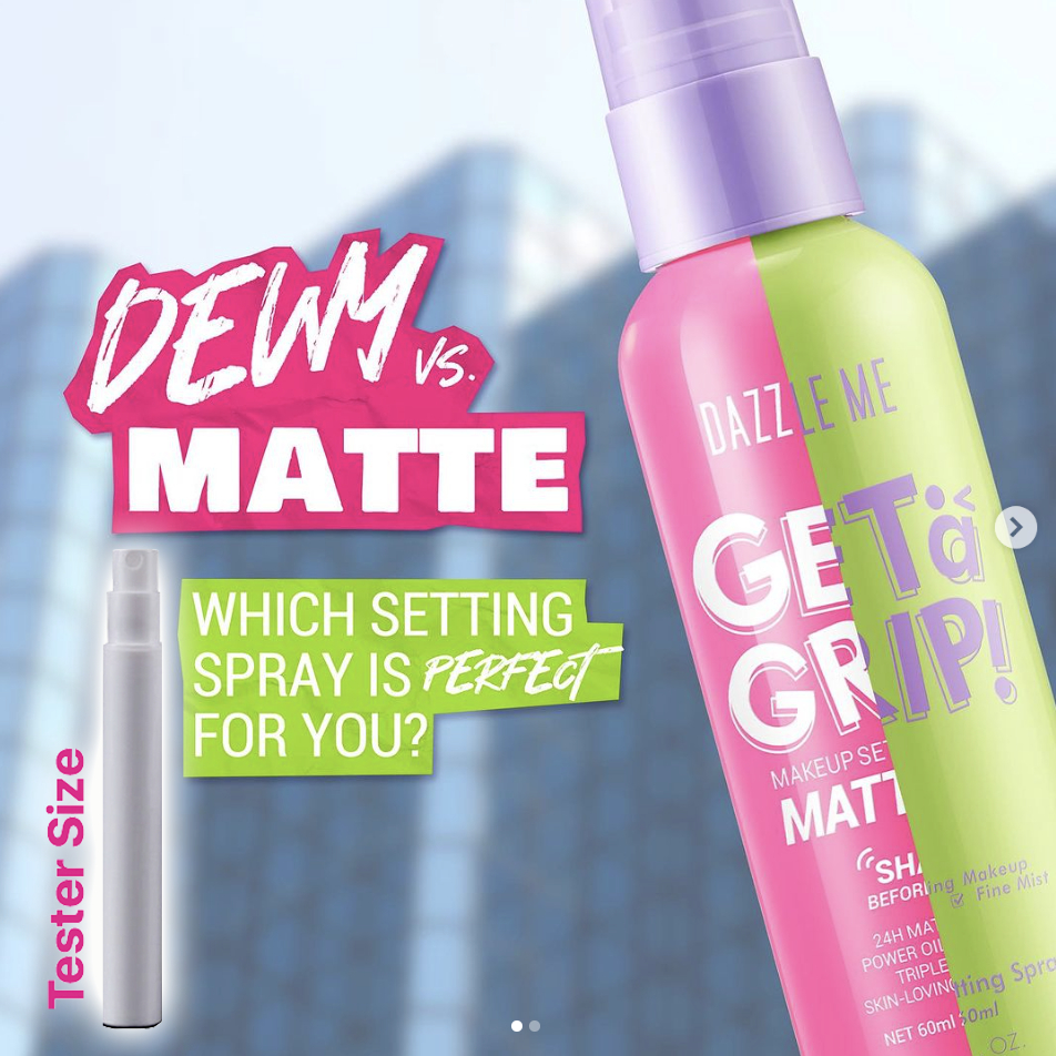 Tester Size DAZZLE ME Get a Grip Makeup Setting Spray Dewy Fix Glow ...