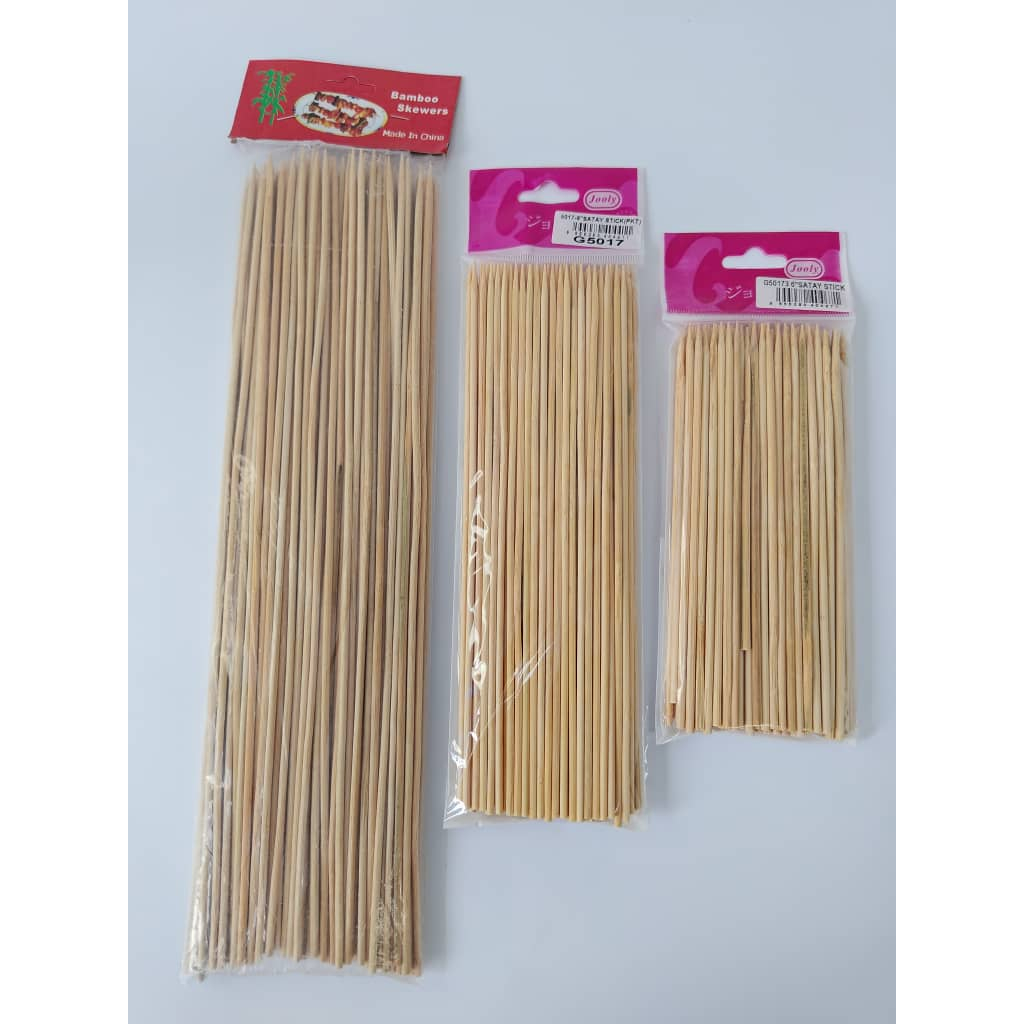 Stok Sedia Batang Satay Buluh DIY Kosong /DIY Bamboo Satay Stick Plain ...