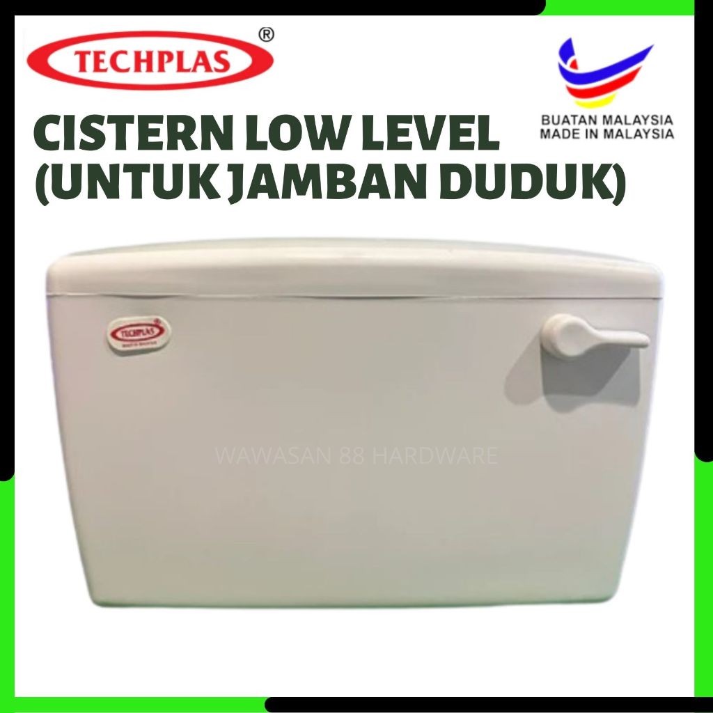 TECHPLAS Plastic Toilet Cistern Low Level 9L Kotak Jamban Duduk Kotak ...