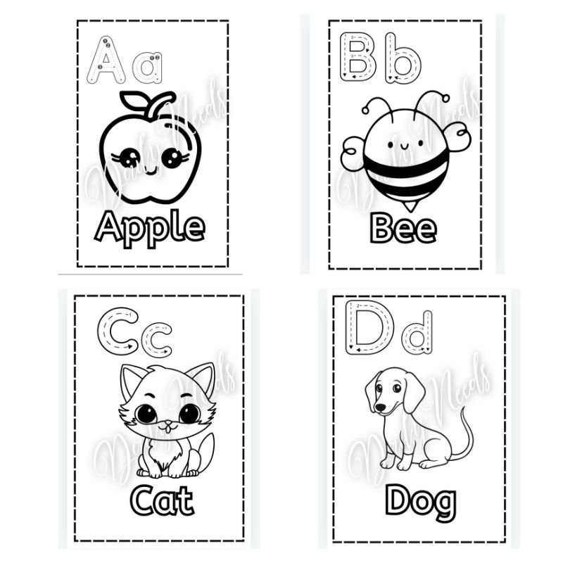 Coloring page letter ABCD | Shopee Malaysia