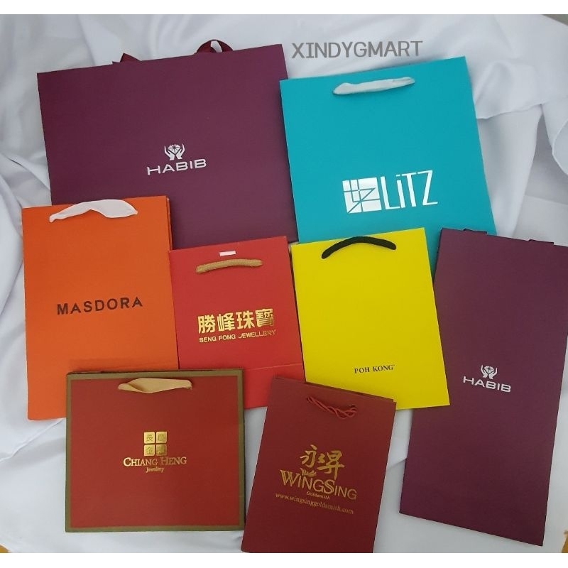 Gold shop paper bag HABIB POH KONG MARDORA LITZ SENG FONG WINGSING ...