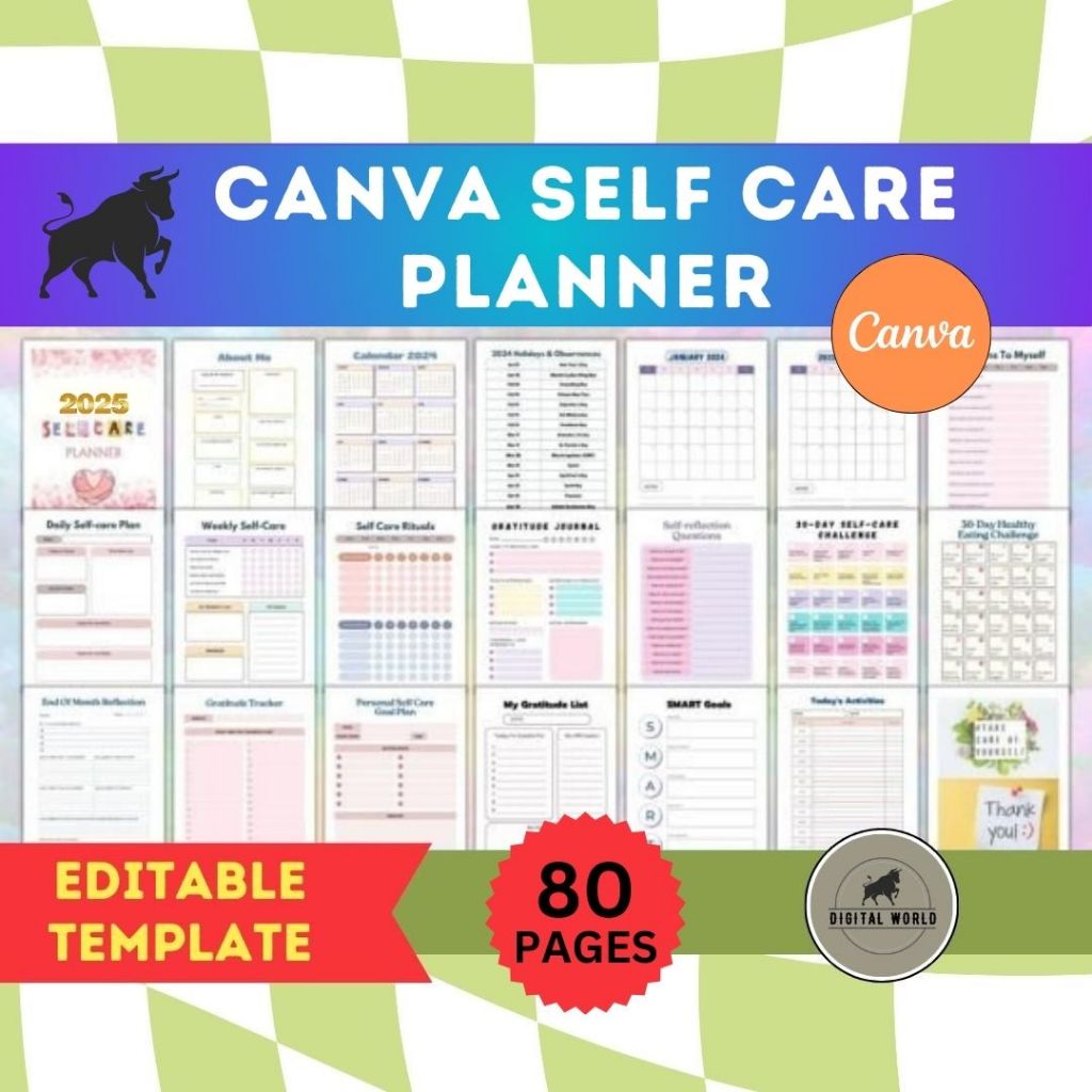 Self Care Planner 2025 Canva | Editable Self Care Planner | Canva Template | | Shopee Malaysia