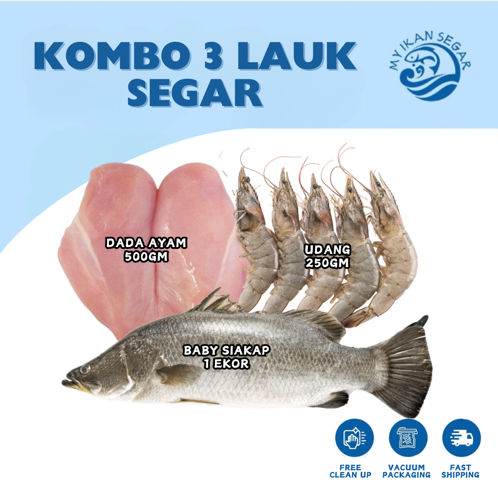 KOMBO 3 LAUK SEGAR SEAFOOD FRESH FISH (siap siang & cuci) | Shopee Malaysia