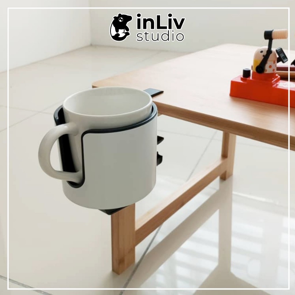 Table Side Cup Mug Holder Desktop Stationary Organization Rack Makeup ...