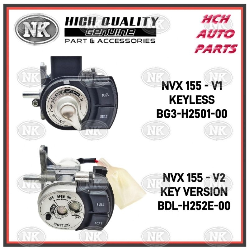 IGNITION KEY SWITCH SET - YAMAHA - NVX 155/ AEROX 155 - V1 & V2 ...