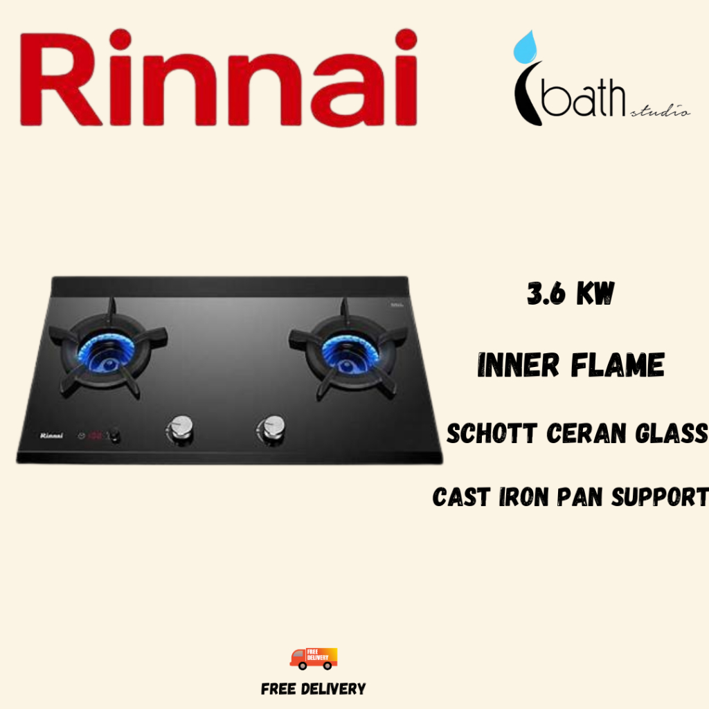 Rinnai 2 Inner Burner Gas Hob RB-2CGT | Shopee Malaysia