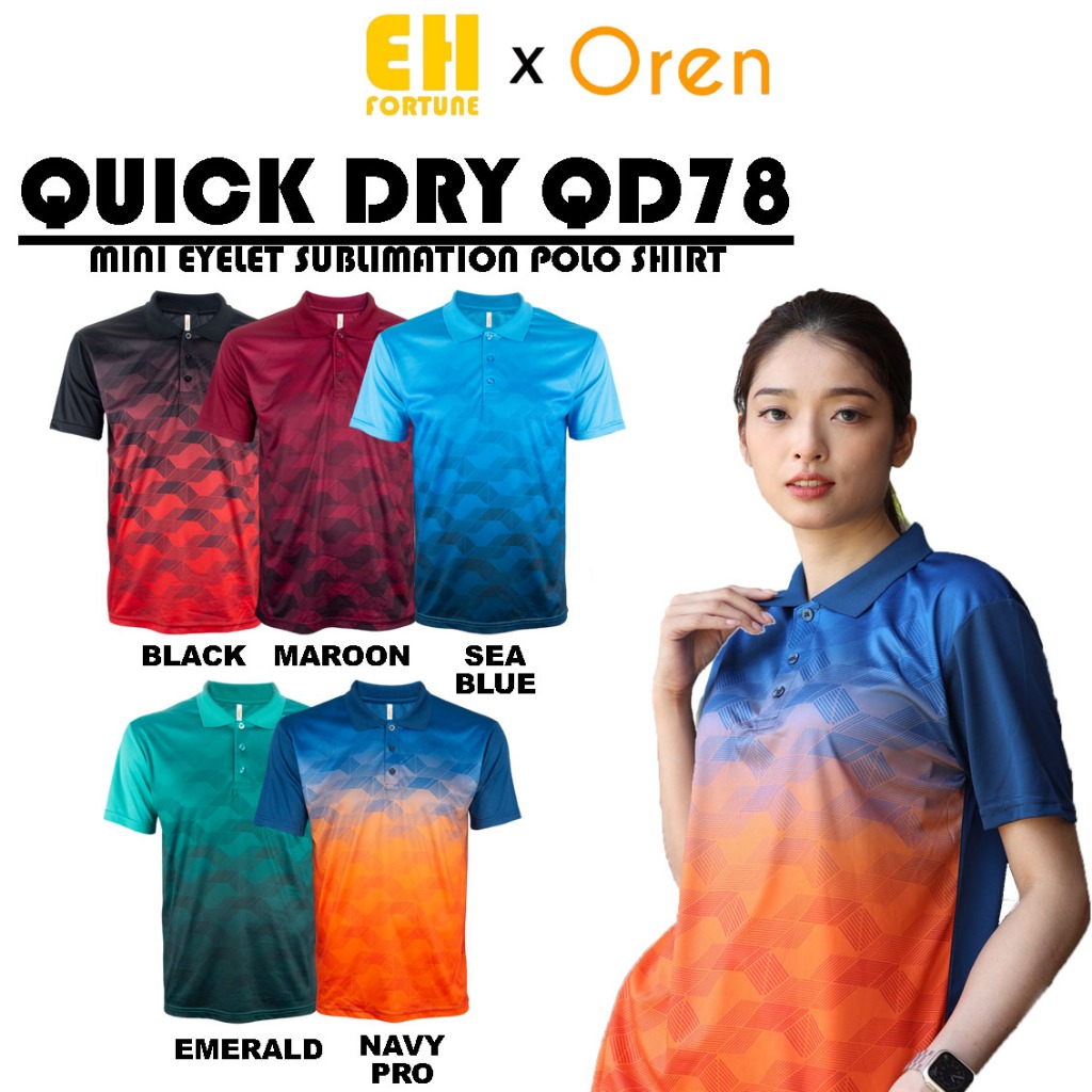 【QD78】Sublimation COLLAR Polo Shirt Berkolar QD7802/QD7806/QD7828 ...