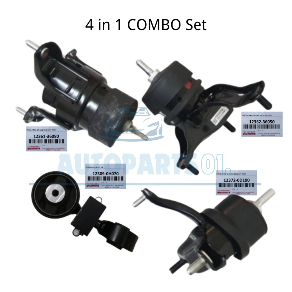 [4 IN 1 COMBO SET] Toyota OEM Engine Mounting Kit - Toyota Camry ACV51 ...
