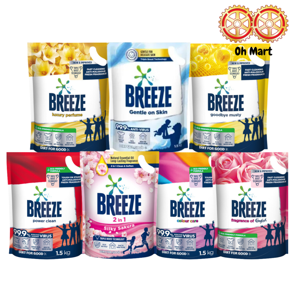 Breeze Colour Care Laundry Liquid Detergent REFILL Pack 1.5 kg | Shopee ...