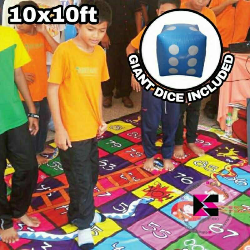 6ft 8ft 10ft Educational Dam Ular Gergasi / Snake & Ladder Game (with ...