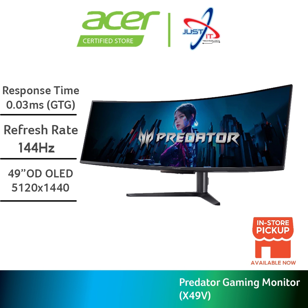 ACER PREDATOR X49V 49" CURVED GAMING MONITOR - ( 49" 2K QD-OLED / 0 ...