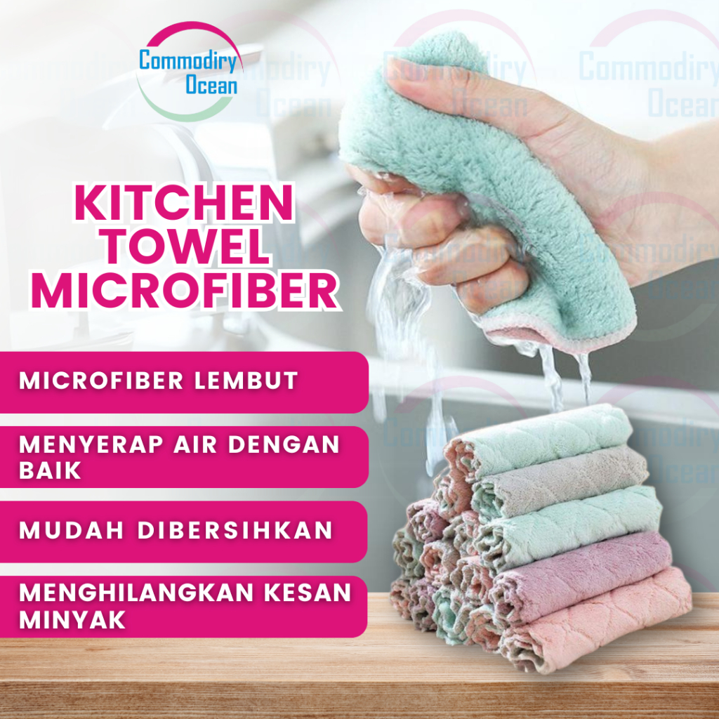 Tuala dapur Mikrofiber Kain Lap Super Serap Kain Lap Dapur Meja Bebas ...