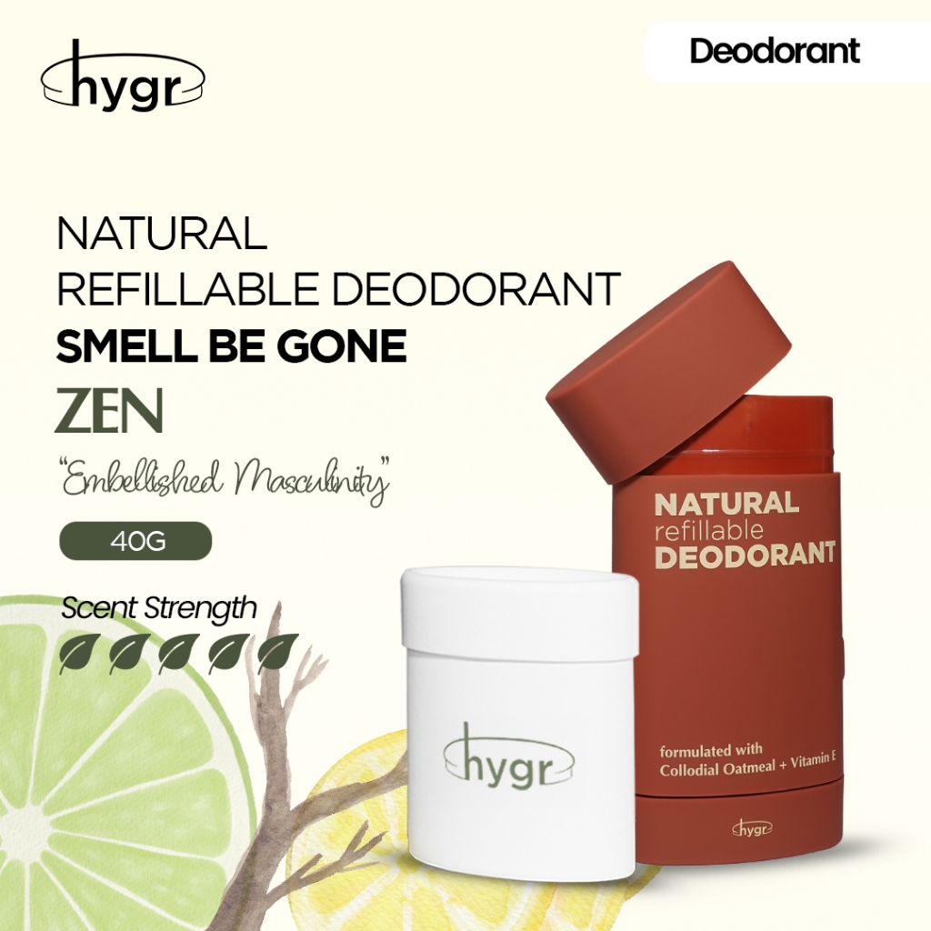 hygr Natural Refillable Deodorant Stick - Zen (40g) | Shopee Malaysia